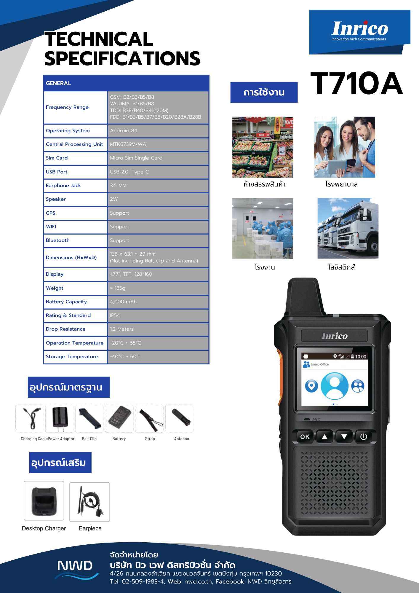 Inrico T710A – New Wave Distribution ผู้ผลิต นำเข้า และจัดจำหน่ายวิทยุสื่อสารยุคใหม่